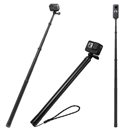 TELESIN Ultra Long Selfie Stick Pole- 3M/118 Inch Carbon Fiber Lightweight Waterproof Extendable Handheld Monopod for GoPro Max Hero 11 10 9 8 7 6 5 Insta360 X2 X3 DJI Action 2 3 AKASO 360 Camera