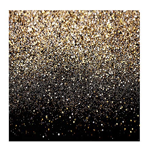 SJOLOON Black and Gold Backdrop Golden Spots Backdrop Vinyl Photography Backdrop Vintage Astract Background for Family Birthday Party Newborn Studio Props 11547(8x8FT)