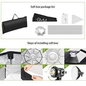 GVM 80W Softbox Lighting Kit with APP Control, Professional Studio Photography Lighting with Digital Display, LED Video Light Color Temperature 5600K and CRI 97+ for Portrait Product Fashion Shoot