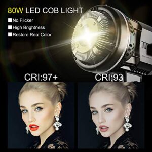 GVM 80W Softbox Lighting Kit with APP Control, Professional Studio Photography Lighting with Digital Display, LED Video Light Color Temperature 5600K and CRI 97+ for Portrait Product Fashion Shoot