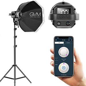 GVM 80W Softbox Lighting Kit with APP Control, Professional Studio Photography Lighting with Digital Display, LED Video Light Color Temperature 5600K and CRI 97+ for Portrait Product Fashion Shoot