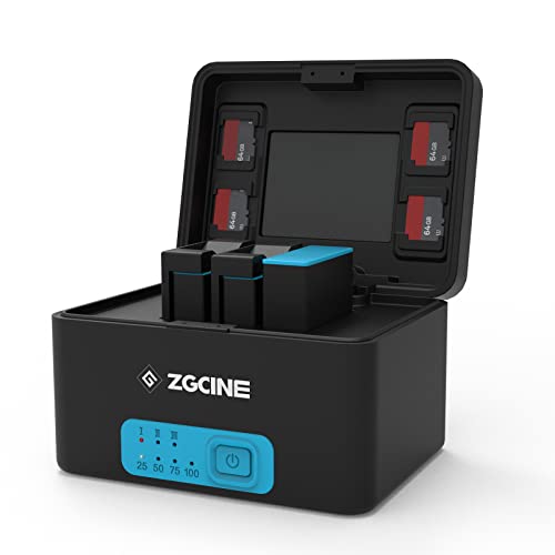 EACHSHOT ZGCINE G10 Build in 10400mAh Battery Charger Bank Fast Charging Case for GoPro Hero 11/10/9/8/7/6/5 Battery, Support USB-C PD Input, with USB-C PD Output and USB-A Output