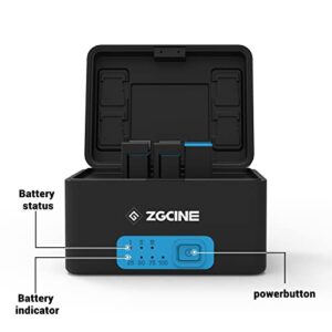 EACHSHOT ZGCINE G10 Build in 10400mAh Battery Charger Bank Fast Charging Case for GoPro Hero 11/10/9/8/7/6/5 Battery, Support USB-C PD Input, with USB-C PD Output and USB-A Output