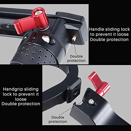 UURig DH13 Dual Handle Grip for DJI Ronin S/Ronin SC Camera Stabilizer, Cold Shoe Microphone/Light/Monitor 1/4" Extension Position Adjustable Video Shooting Accessories