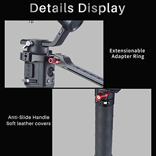 UURig DH13 Dual Handle Grip for DJI Ronin S/Ronin SC Camera Stabilizer, Cold Shoe Microphone/Light/Monitor 1/4" Extension Position Adjustable Video Shooting Accessories