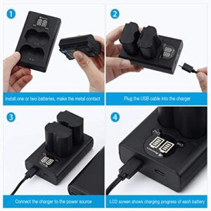 Powerextra NP-W235 2X Battery with Dual Charger Compatible with Fujifilm X-T4 VG-XT4 Vertical Battery Grip