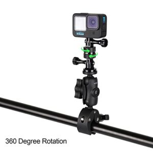 HSU Aluminum 360 Degree Rotation Camera Mount, Tripod Adapter Compatible with GoPro Hero, DJI, Sony, Xiaomi Yi AKASO Campark and Other Action Cameras