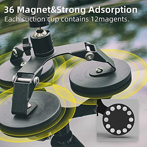 Magnetic Action Camera Mount for GoPro, Heavy Duty Metal Car Magnetic Camera Mount with 360 Degree Tripod Ball Head Compatible with GoPro Hero 11/10/9/8/7/6 Black, GoPro Max, DJI Osmo Action and More