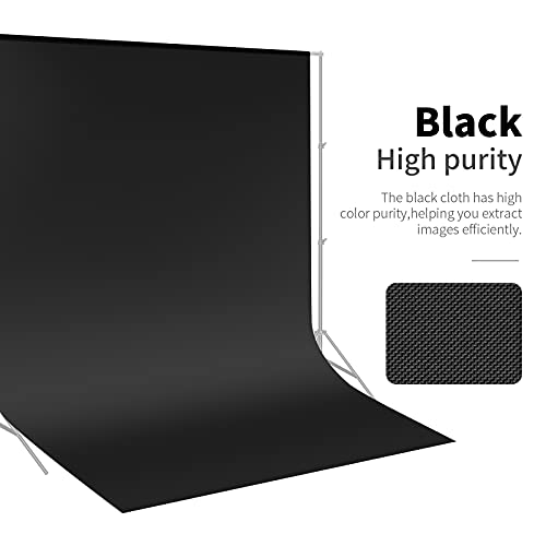 Neewer 10 x 20FT / 3 x 6M PRO Photo Studio 100% Pure Muslin Collapsible Backdrop Background for Photography,Video and Televison (Background ONLY) - BLACK