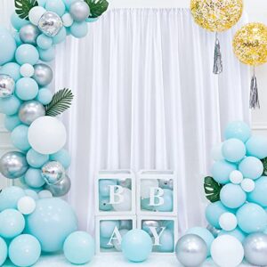 White Chiffon Sheer Backdrop Curtain for Wedding, Parties, White Arch Drapes for Backdrop Decoration,Wrinkle-Free 10ft x 10ft