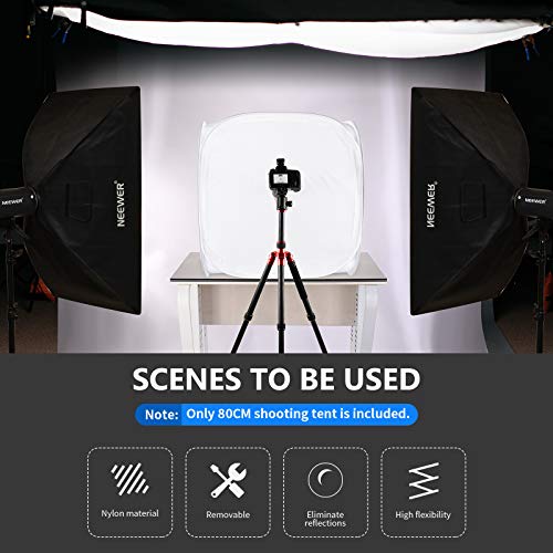 Neewer® 32x32 inch/80x80 cm Photo Studio Shooting Tent Light Cube Diffusion Soft Box Kit with 4 Colors Backdrops (Red Dark Blue Black White) for Photography