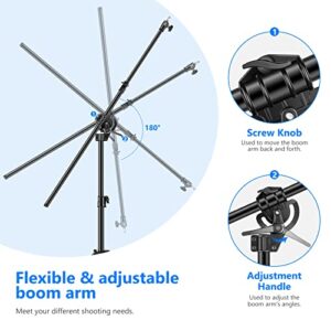 Neewer 2-in-1 Photography Light Stand, Aluminum Alloy 9.7ft Heavy Duty Tripod Stand with 3.8ft Boom Arm and Empty Sandbag for Video Light, Strobe, Reflector, Softbox for Studio Photo Video Shooting