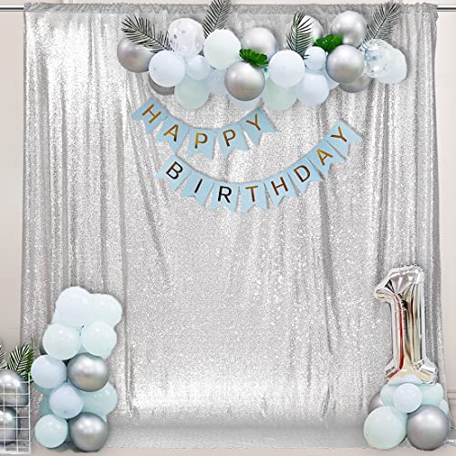 Silver PartyDelight Sequin Backdrop, Photography, Sparkle Backdrop, 6Ftx7 Ft