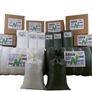 UpNorth Sandbags - Box of 100 - Empty Woven Polypropylene Sand Bags w/Ties, w/UV Protection; size: 14" x 26", color: Military Green