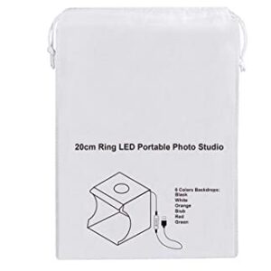 Photo Studio Light Box,Photo Shooting Tent kit,Portable Folding Home Photography Light Tent kit with White/Warm/Soft Lighting + 6 Color Backgrounds for Jewellery,Accessories,Toys and Small Items