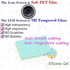 ULBTER Screen Protector for Fujifilm Instax Mini EVO Fuji Instant Camera LCD + Lens PET Flim [2+2Pack] Tempered Glass 9H Hardness Anti-Scrach Anti-Bubble