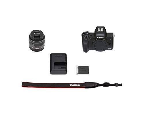 Canon EOS M50 Mark II + EF-M 15-45mm is STM Kit Black (Renewed)