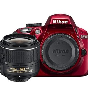 Nikon D3300 24.2 MP CMOS Digital SLR with Auto Focus-S DX NIKKOR 18-55mm f/3.5-5.6G VR II Zoom Lens (Red)