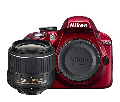 Nikon D3300 24.2 MP CMOS Digital SLR with Auto Focus-S DX NIKKOR 18-55mm f/3.5-5.6G VR II Zoom Lens (Red)