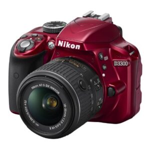 Nikon D3300 24.2 MP CMOS Digital SLR with Auto Focus-S DX NIKKOR 18-55mm f/3.5-5.6G VR II Zoom Lens (Red)