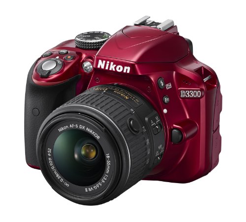 Nikon D3300 24.2 MP CMOS Digital SLR with Auto Focus-S DX NIKKOR 18-55mm f/3.5-5.6G VR II Zoom Lens (Red)