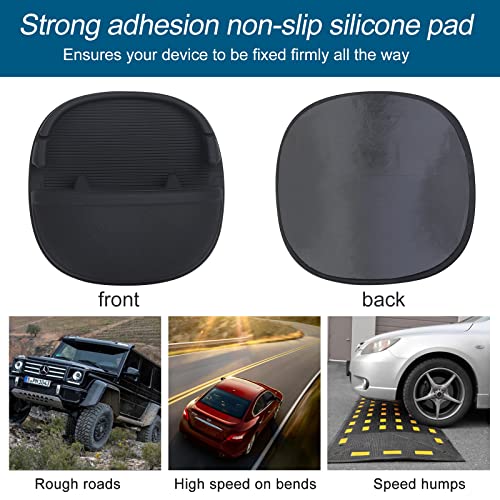 Car Phone Holder, Car Phone Mount Silicone Car Pad Mat for Various Dashboards, Dashboard Phone Holder for Car, Slip Free Desk Phone Stand Compatible with iPhone, Samsung, Android Smartphones (Black)