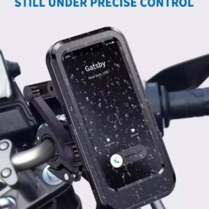 QXTEI Bike Phone Mount | Waterproof Cell Phone Holder for Bicycles & Motorcycles | 360° Rotation for Vertical & Horizontal View During Road Rides | Shock-Proof & Compatible with 4-6.5” Smartphones