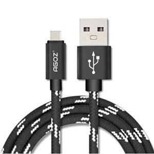 agoz 6ft type usb c cable fast charger for t-mobile revvl v+ 5g, tmobile tcl stylus 5g, zte blade 11 prime, max duo z962bl z963vl, blade zmax z982, blade spark z971, max xl n9560, blade x1 5g