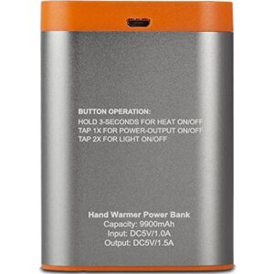 BoneView Electric Hand Warmer Emergency Power Bank with Flashlight - Portable Rechargeable 9900-mAh Battery Pack, Fast Heating Over 8 Hr, Hunting, Fishing, Survival, Camping Gadgets for Men & Women