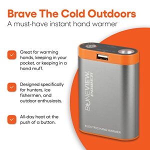 BoneView Electric Hand Warmer Emergency Power Bank with Flashlight - Portable Rechargeable 9900-mAh Battery Pack, Fast Heating Over 8 Hr, Hunting, Fishing, Survival, Camping Gadgets for Men & Women