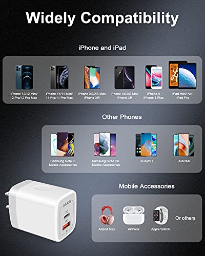 New iPhone Charger Block, USB C Wall Charger, 20W PD Type C Brick Fast Charge for iPhone 11 12 13 14 Pro Max SE 10 X XS 8 Plus, Plug USB Power Supply Adapter USBC Charging Cube High-Speed USB-C Box