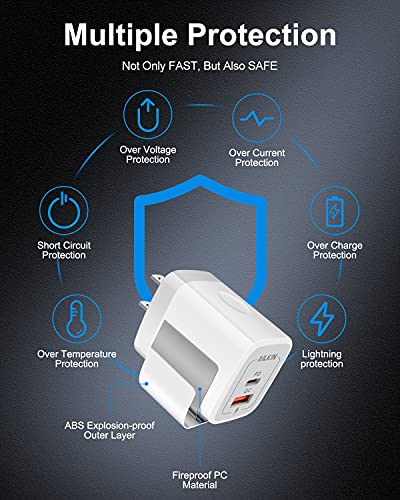 New iPhone Charger Block, USB C Wall Charger, 20W PD Type C Brick Fast Charge for iPhone 11 12 13 14 Pro Max SE 10 X XS 8 Plus, Plug USB Power Supply Adapter USBC Charging Cube High-Speed USB-C Box