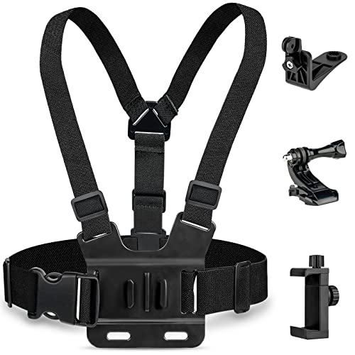 Camola Smartphone Chest Mount, Harness Strap Holder Universal Cell Phone Clip, for Action Camera POV, Gopro Akaso Samsung iPhone, Cell Phone Chest Holder Mount for Recording Devce Video or Filming