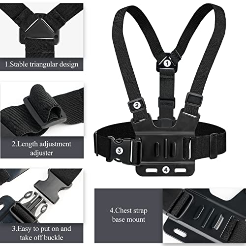 Camola Smartphone Chest Mount, Harness Strap Holder Universal Cell Phone Clip, for Action Camera POV, Gopro Akaso Samsung iPhone, Cell Phone Chest Holder Mount for Recording Devce Video or Filming