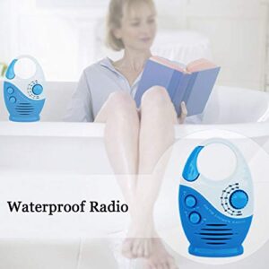 Shower Radio, Bathroom Radio AM FM, Waterproof Hanging Shower Radio Adjustable Volume