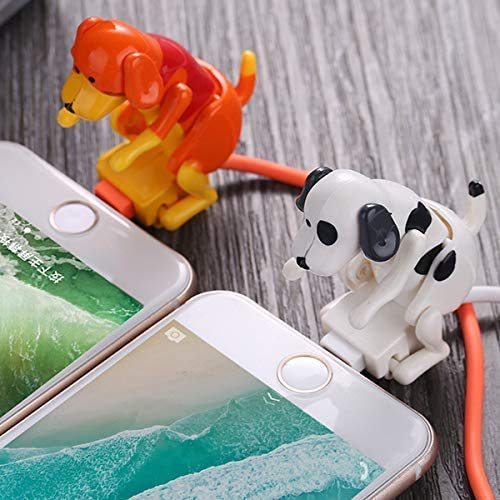 AWMSKONG Funny Humping Dog Fast Charger Cable,Portable Stray Dog Charging Cable,Dog Toy Smartphone USB Cable Charger,for iPhone Android Type-C Various Models Phones. (White, Micro USB)