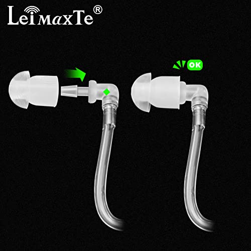 LEIMAXTE Radio Earbud for Acoustic Tube Earpiece Two Way Radio Headsets Acoustic Coil Tube Audio Kits Surveillance Headphone Eartips【12 Pack】