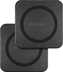 insignia™ – 10 w qi certified wireless charging pad for android/iphone (2 pack) – black