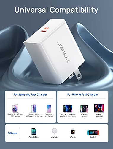 JSAUX 25W USB-C Wall Charger, Samsung Super Fast Charger Block PD Type C Adapter Compatible with Samsung Galaxy S22/S21/S21+/S20/Note20/10, iPhone 13 Pro, Z Flip/S9/S8/S10e, Pixel, and More-White