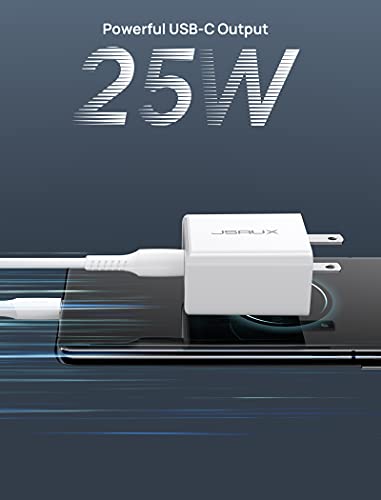 JSAUX 25W USB-C Wall Charger, Samsung Super Fast Charger Block PD Type C Adapter Compatible with Samsung Galaxy S22/S21/S21+/S20/Note20/10, iPhone 13 Pro, Z Flip/S9/S8/S10e, Pixel, and More-White