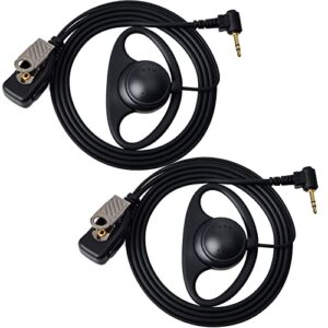 hys d-ring walkie talkie earpiece, law enforcement headset with ptt mic for motorola t200tp t260 t100 t100tp t402 t460 t465 t600 t605 t800 talkabout radio(pack of 2)