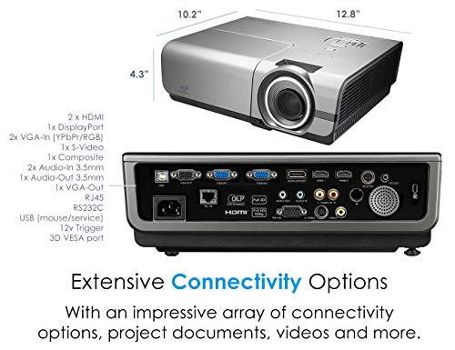 Optoma X600 XGA Projector for Business with High Brightness 6, 000 Lumens, Crestron Roomview For Network Control, Keystone Correction, Zoom, Silver