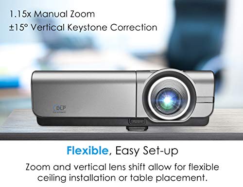 Optoma X600 XGA Projector for Business with High Brightness 6, 000 Lumens, Crestron Roomview For Network Control, Keystone Correction, Zoom, Silver