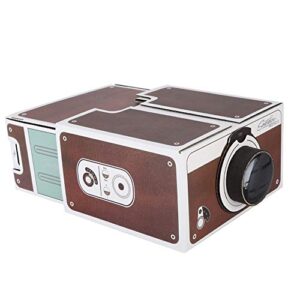 bality mobile phone pico projector, mini diy cardboard home cinema theater vintage for entertainment for home cinema