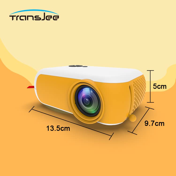 Portable Mini Video Projector, 1800 Lumens A10 Pro Home Theater Phone Mirroring Projectors, Portable Movie Display Projector with Built-in Speaker Mobile Phone Projector (Yello)