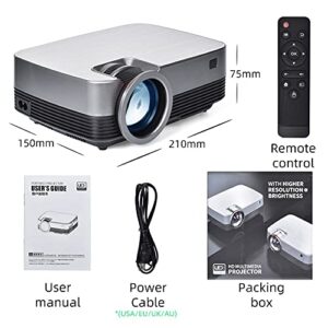 CXDTBH Q6 Video Projector for Movie Home Cinema Full 1080P Supported Movie Beamer 10 TV Box Optional ( Size : Q6 add TV Box )