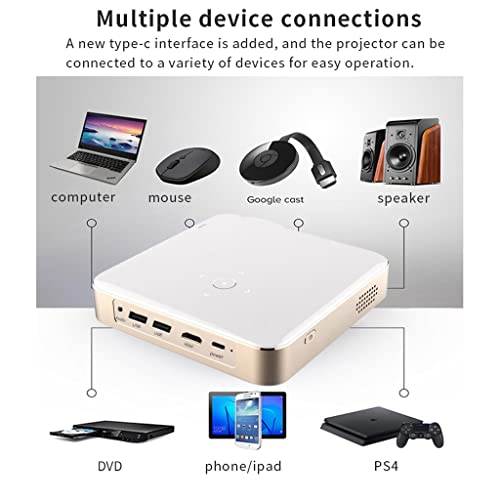 CXDTBH S350 Mini Dlp Projector Smart Tv Android 9.0 Pico Protable 1080p Outdoor 4k Cinema for Smartphone ( Color : E )