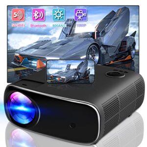 native 1080p projector with wifi and bluetooth,4k supported 5g wifi video projector,800asin lm 300″ display,6d keystone home theater projector with bag support tv stick/ios/android/laptop/usb/ps5