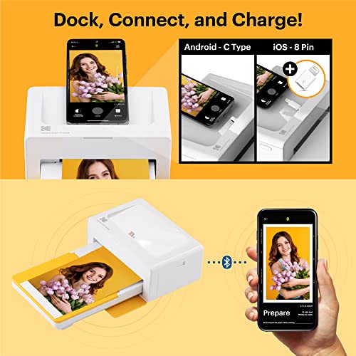 KODAK Dock Plus 4PASS Instant Photo Printer (4x6 inches) + 10 Sheets