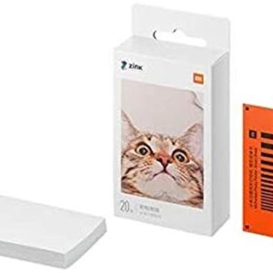 Xiaomi mijia AR Printer 300 dpi Portable Photo Mini Pocket with DIY Share 500mAh Pocket Printer Printer Working with Mijia, 20 Pieces of Zink Photo Paper.